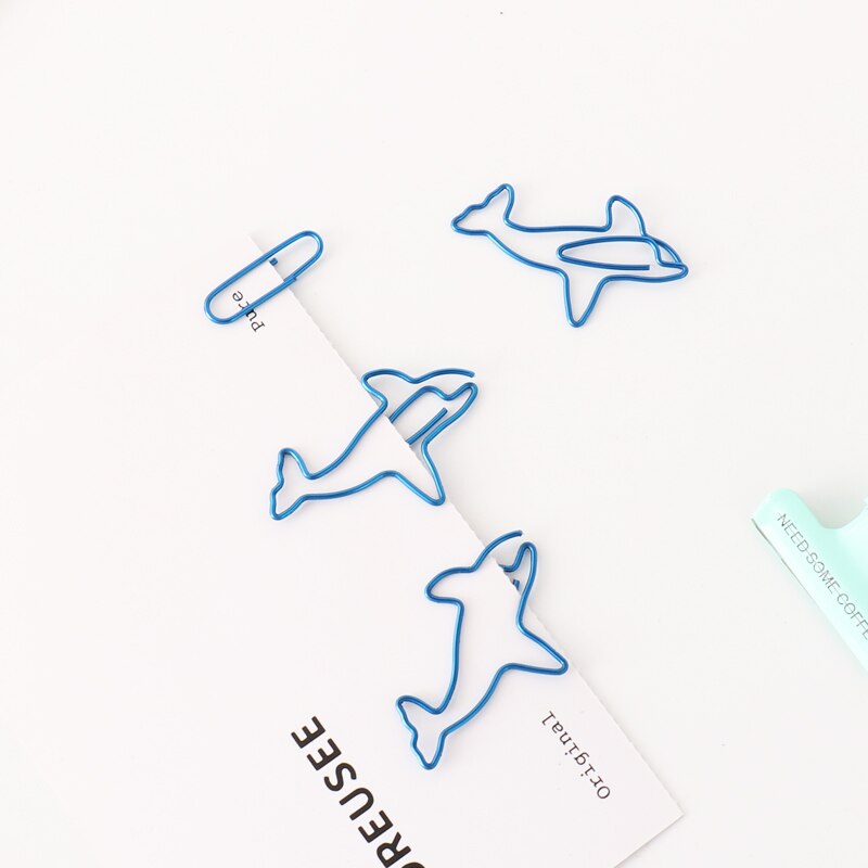 TUTU 15pcs/box Dolphin Shape Paper Clip Binder Cli... – Grandado