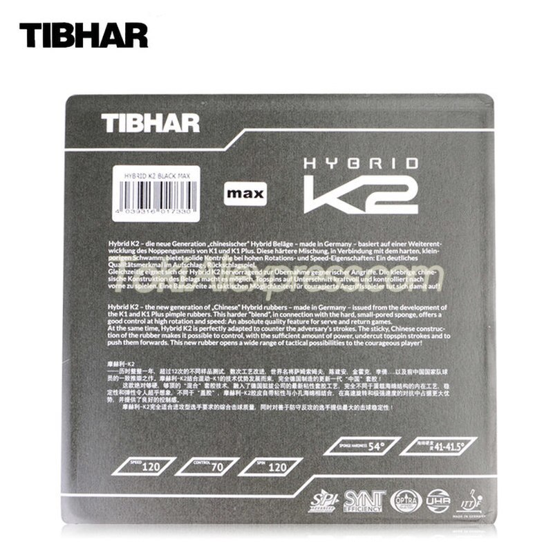 TIBHAR HYBRID K2 (Sticky rubber + German Hard Spon... – Grandado