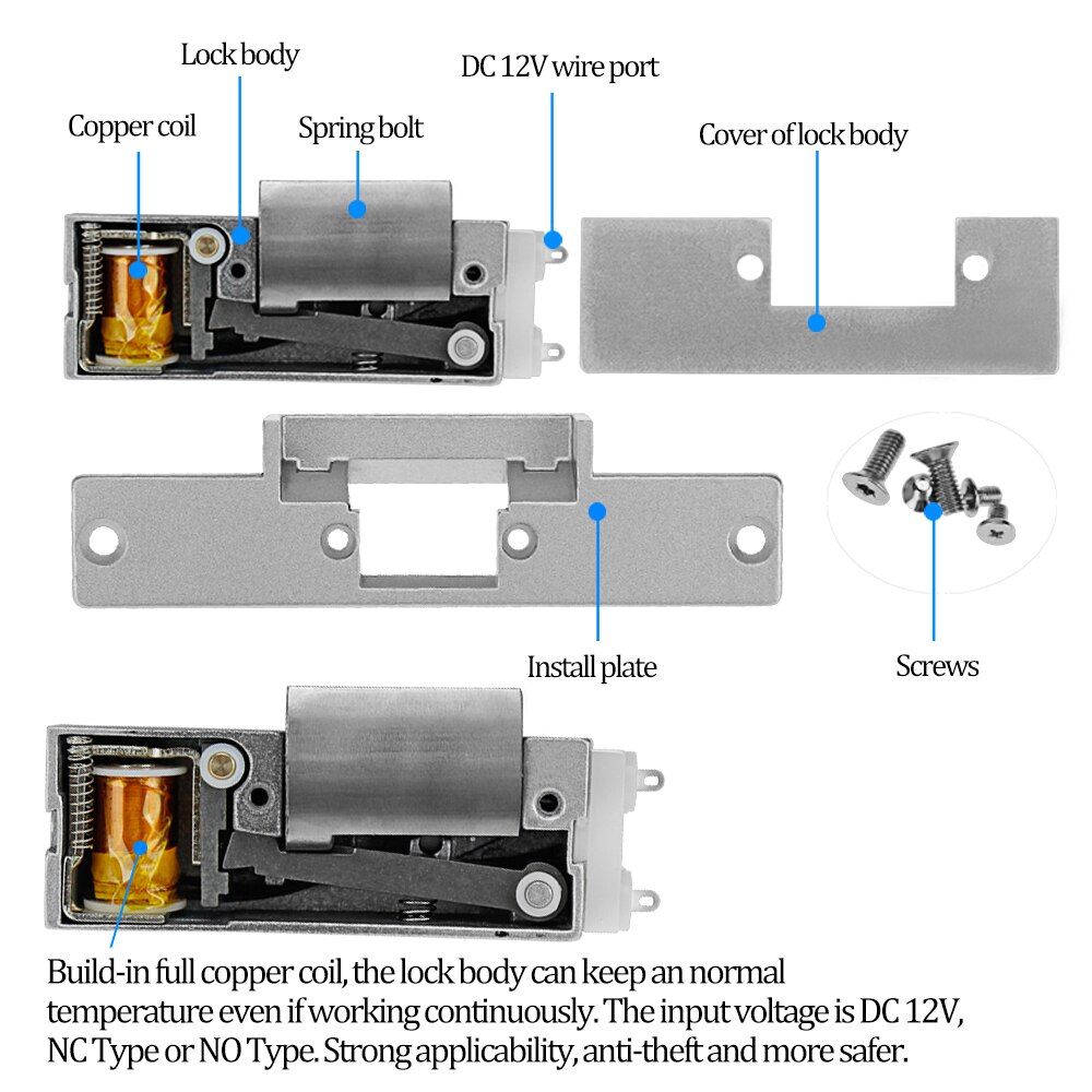 Power off to Lock Access Door Lock Control 12V DC ... – Vicedeal