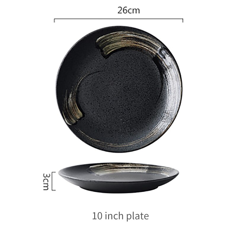 RUX WORKSHOP Black Ceramic Dessert Plate Staple St... – Grandado