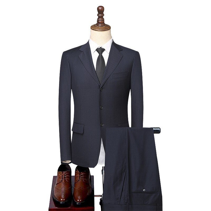 Mannen Pak Blazer Jas Broek Slim Fit Wollen Pakken... – Grandado