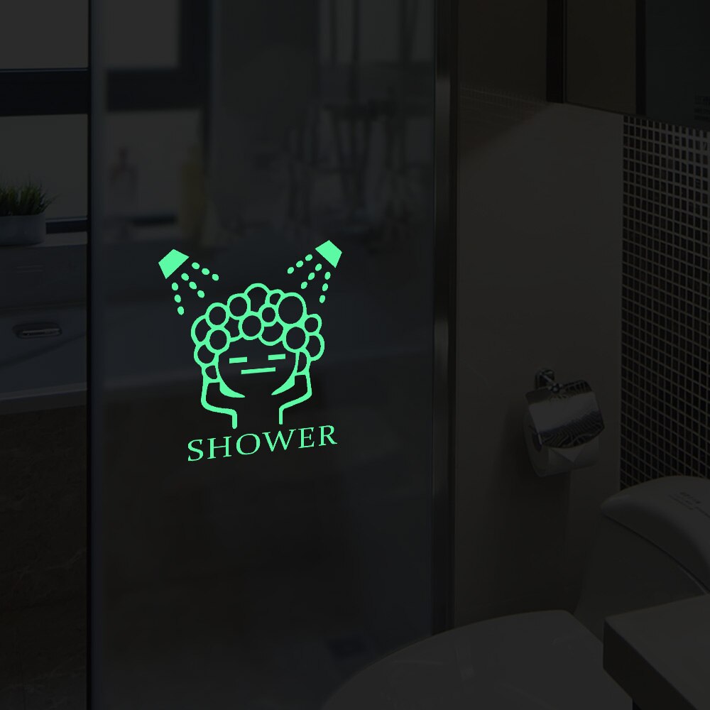 Luminous The Boy Take A Bath Shower Wall Stickers ... – Grandado