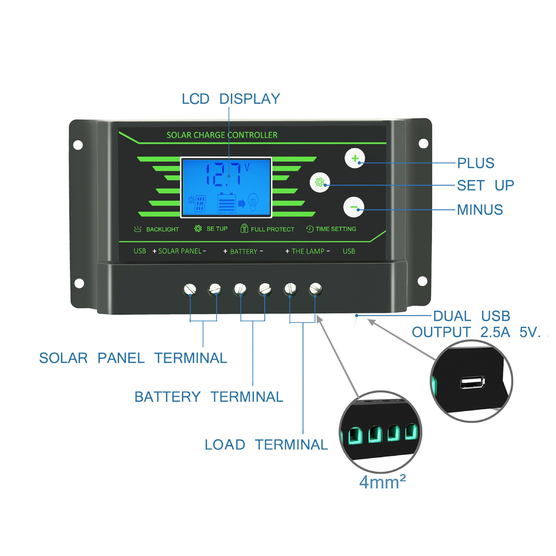 30A Solar Controller 12V/24V Dual Usb Pwm Street L... – Vicedeal