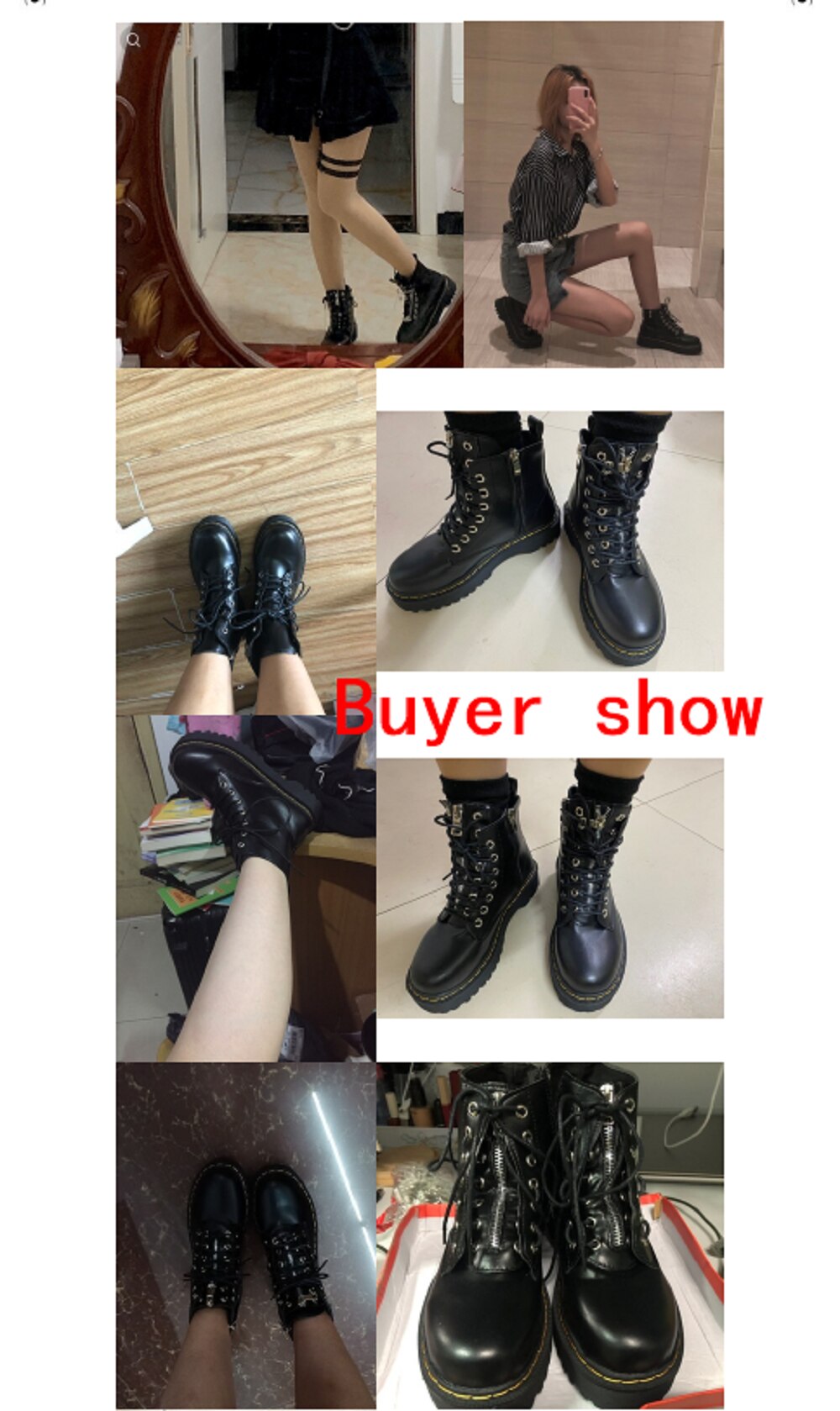 Punk botas zapatos de mujer alta Top con cremallera gruesa tacones ...