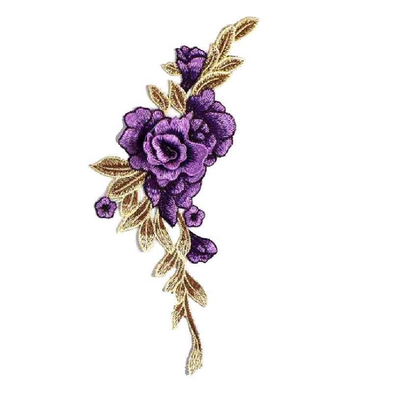 1pc 4D Red Rose Embroidered Sewing On Patch Flower... – Grandado