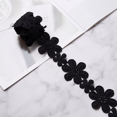 Double row snowflake milk silk embroidery lace bar... – Grandado