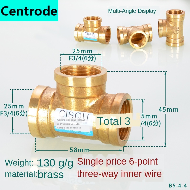 3/4IN, All Copper Fittings,1/2IN Thread, Three Lin... – Vicedeal