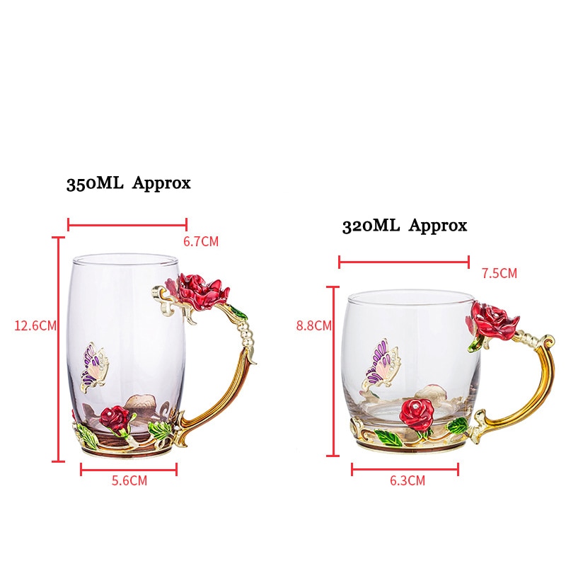 YeFine 320 & 350ML Heat Resistant Glass Cup Enamel... – Grandado