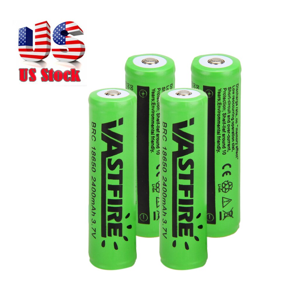 4 pic/lot VastFire Rechargeable 18650 Battery 2400... – Vicedeal