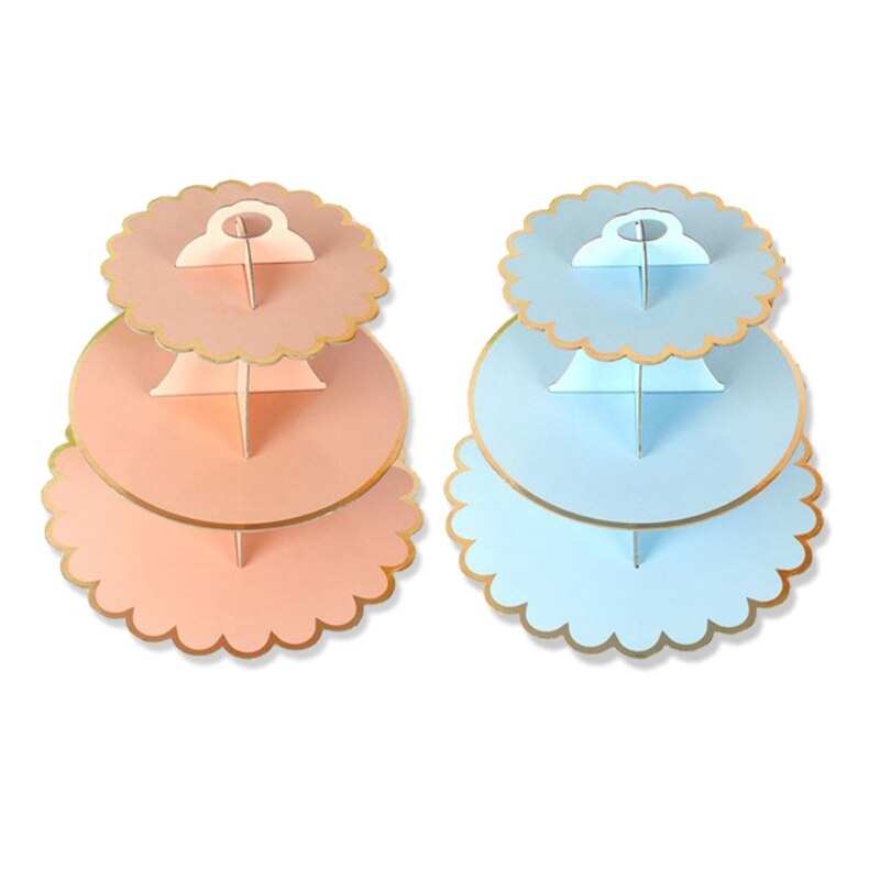 Round Flower Shape Cake Stand 3 Tier Cupcake Displ Grandado