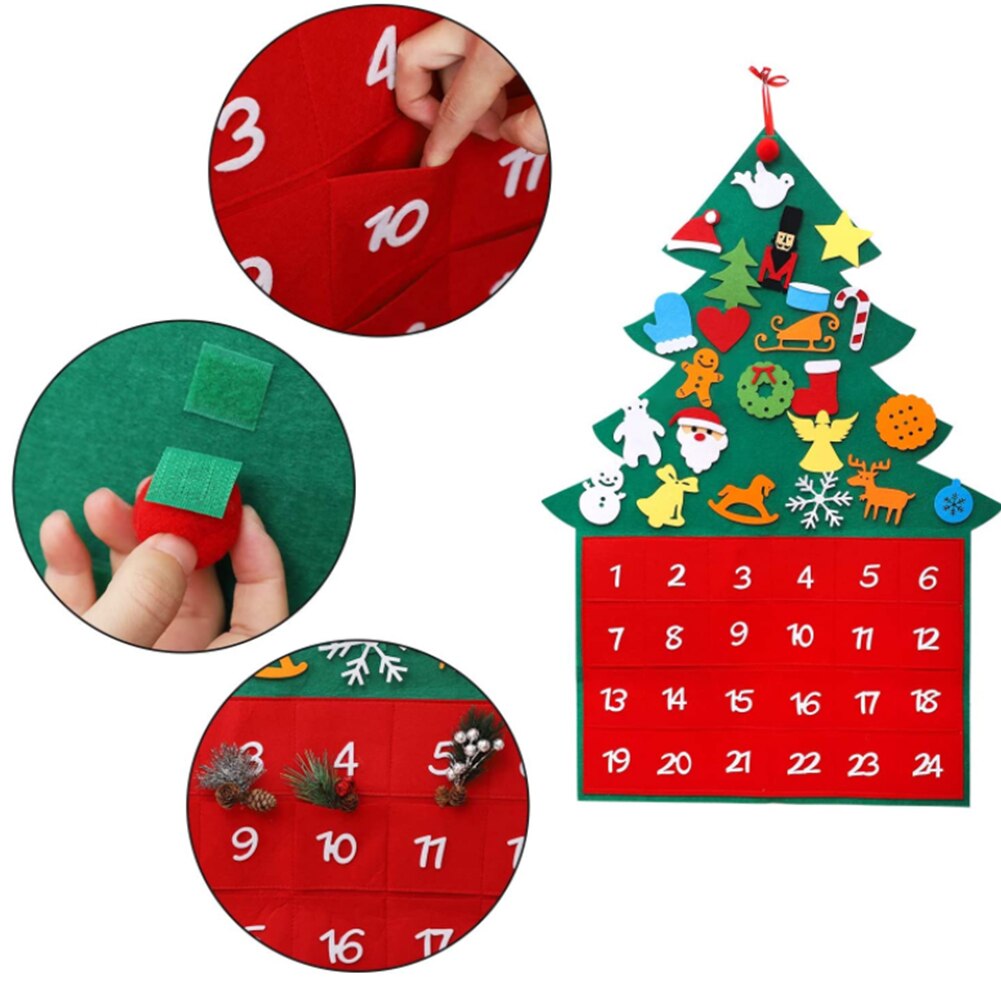 DIY Crafts Toys Felt Christmas Tree Advent Calenda... – Grandado