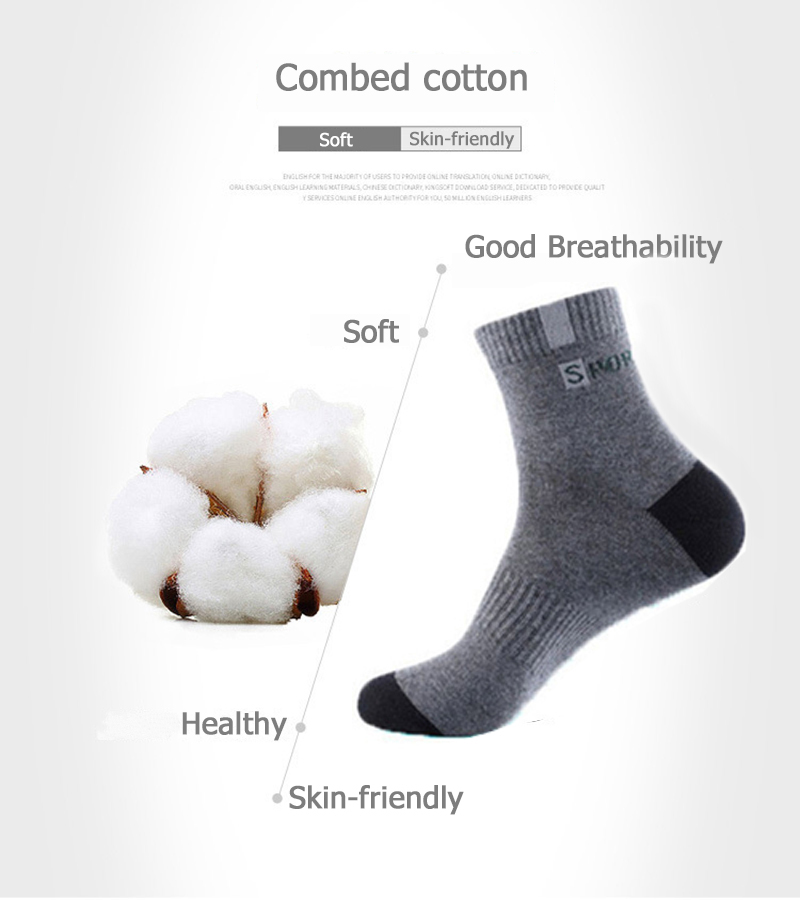 5 Pairs Cotton Sock for Men Sport Breathable Soft ... – Grandado