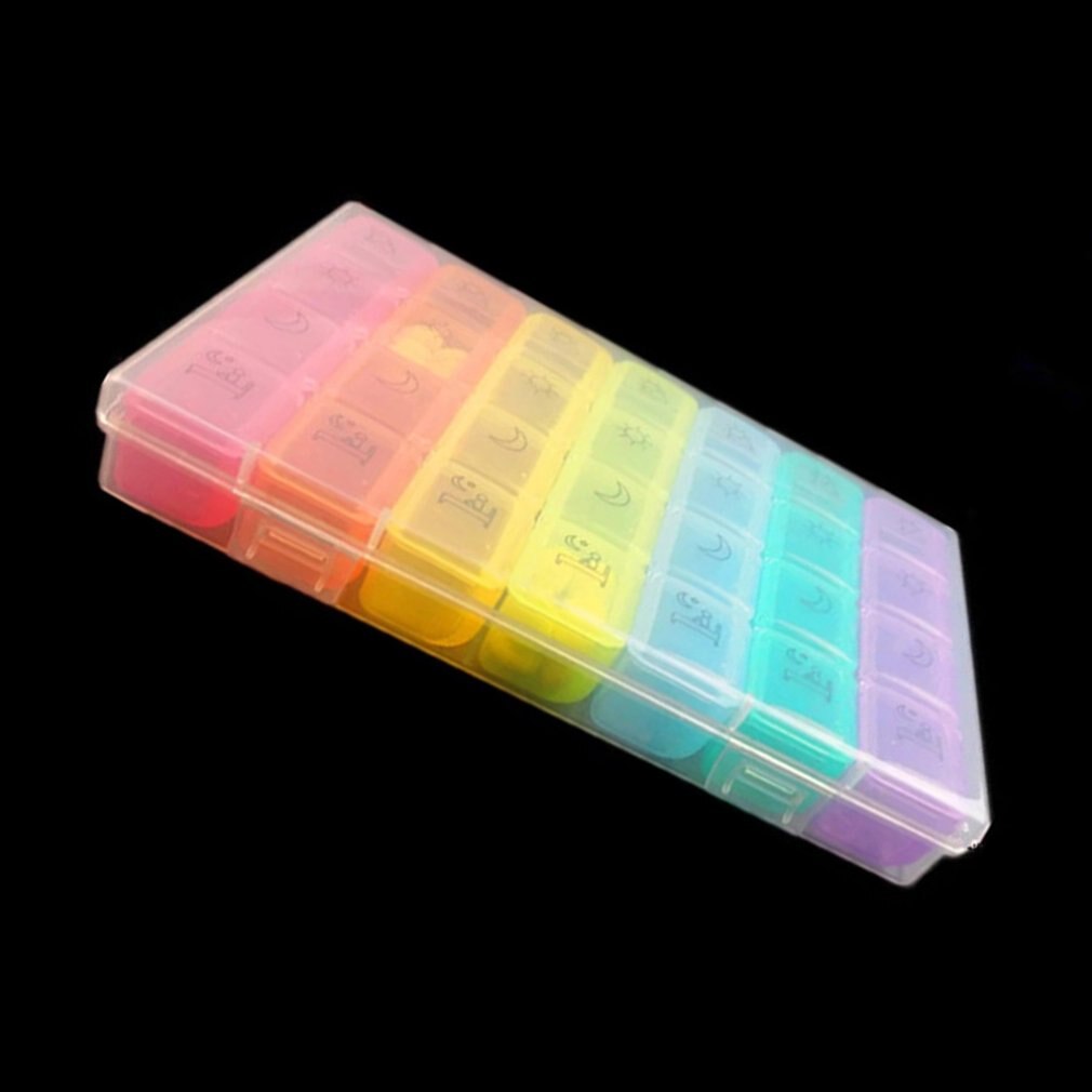 28 Grid Rainbow Medicine Box One Week Pp Pill Box ... – Vicedeal
