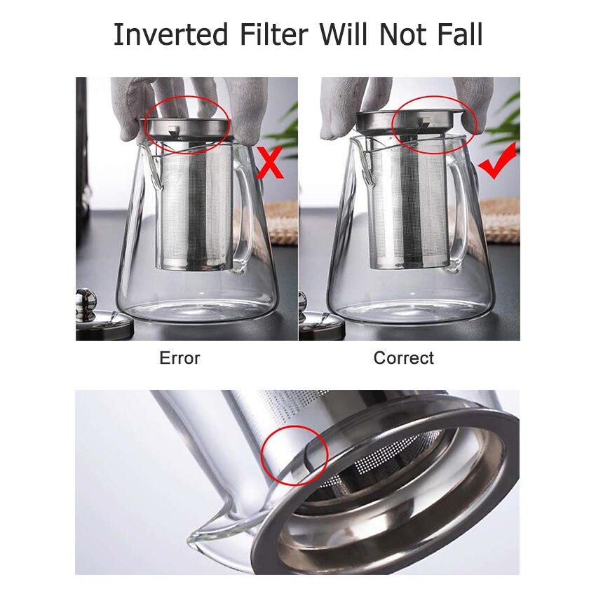 MEMDOO Glass Teapot Heat Resistant Infuser Filter ... – Grandado