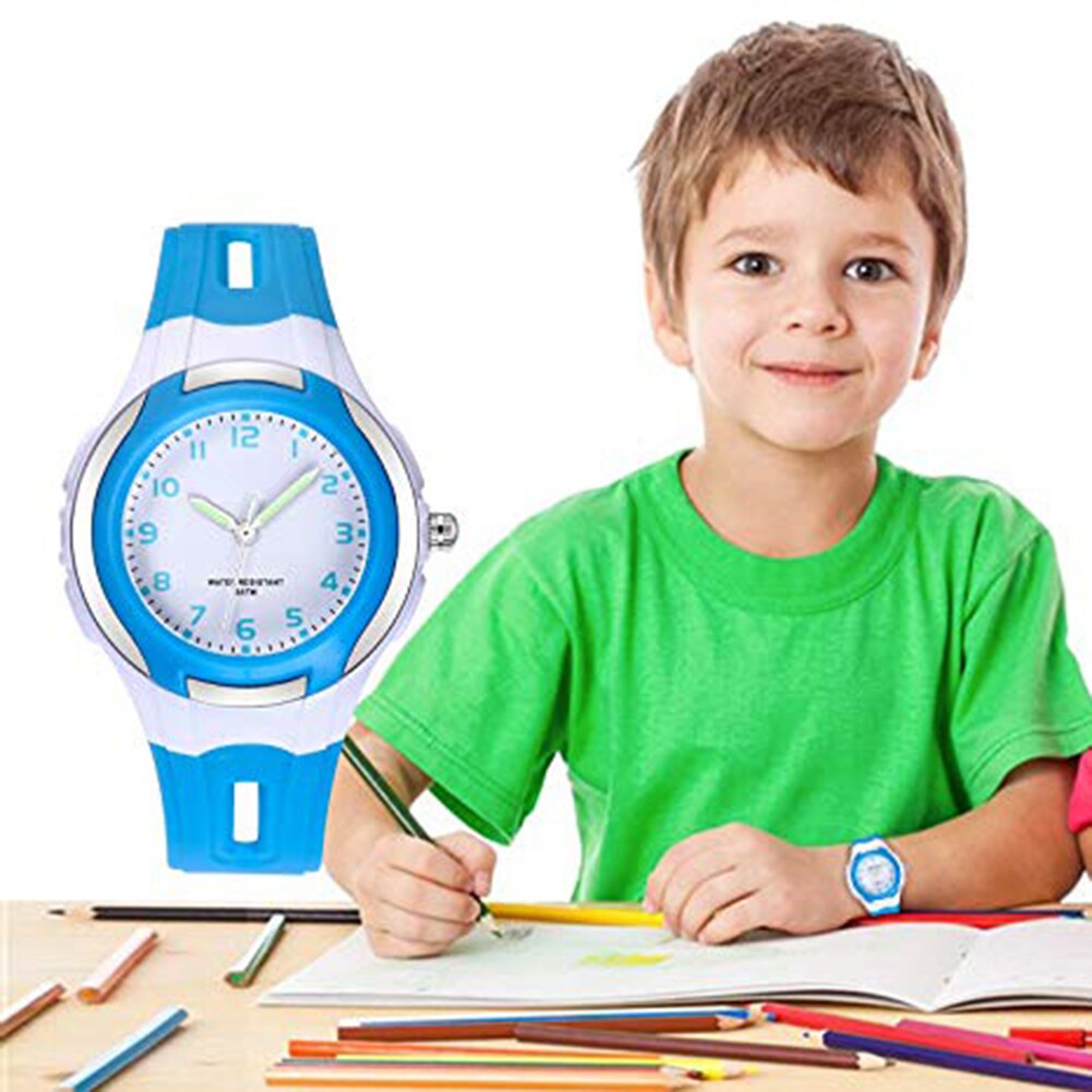 Round Dial Kid Boy Girl Student Waterproof Quartz ... – Grandado