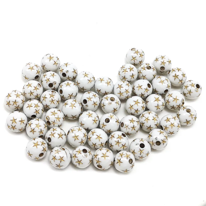25-50 stk. 8mm akryl stjerneperler havfrue runde p... – Vicedeal