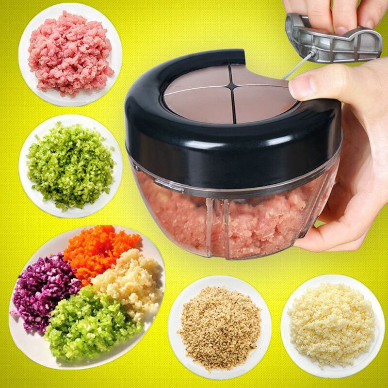 Manual Food Chopper 3 Blade String Vegetable Fruit... – Vicedeal