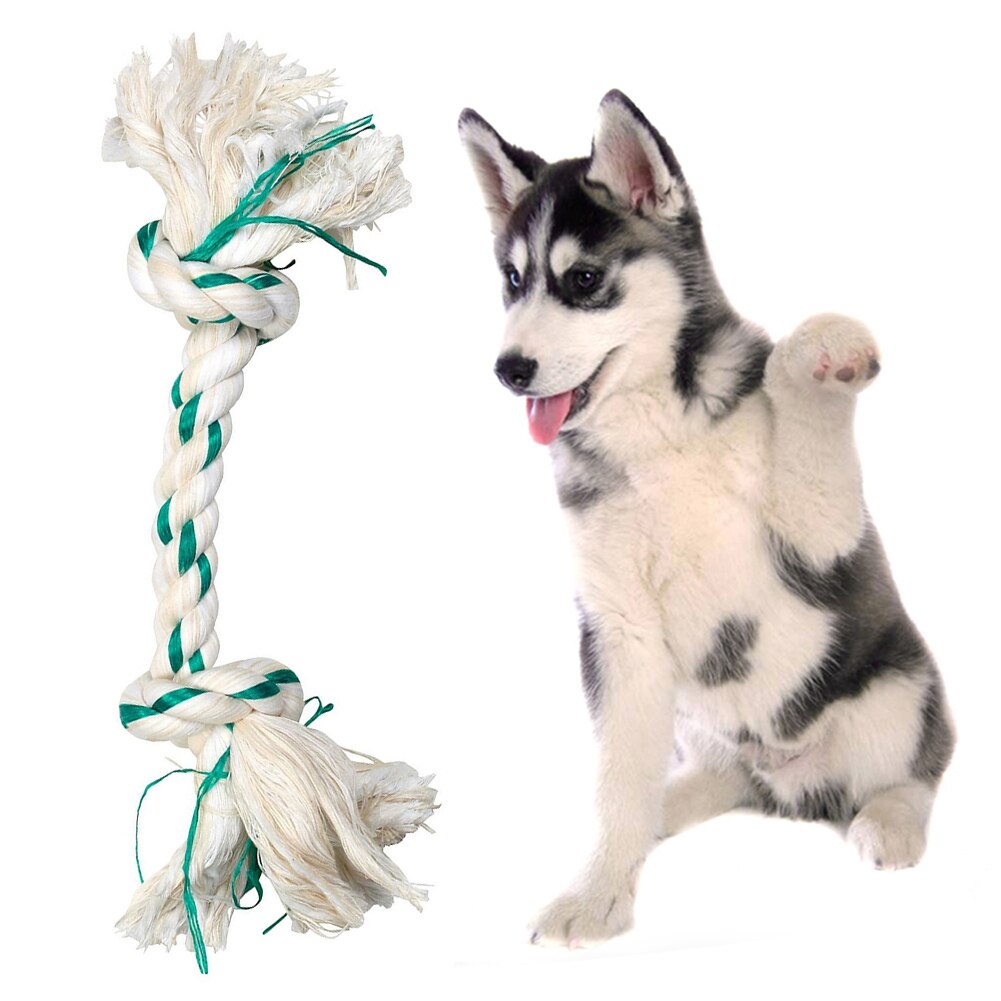 Pet Dog Puppy Double Knot Cotton Rope Molar Bone S... – Grandado