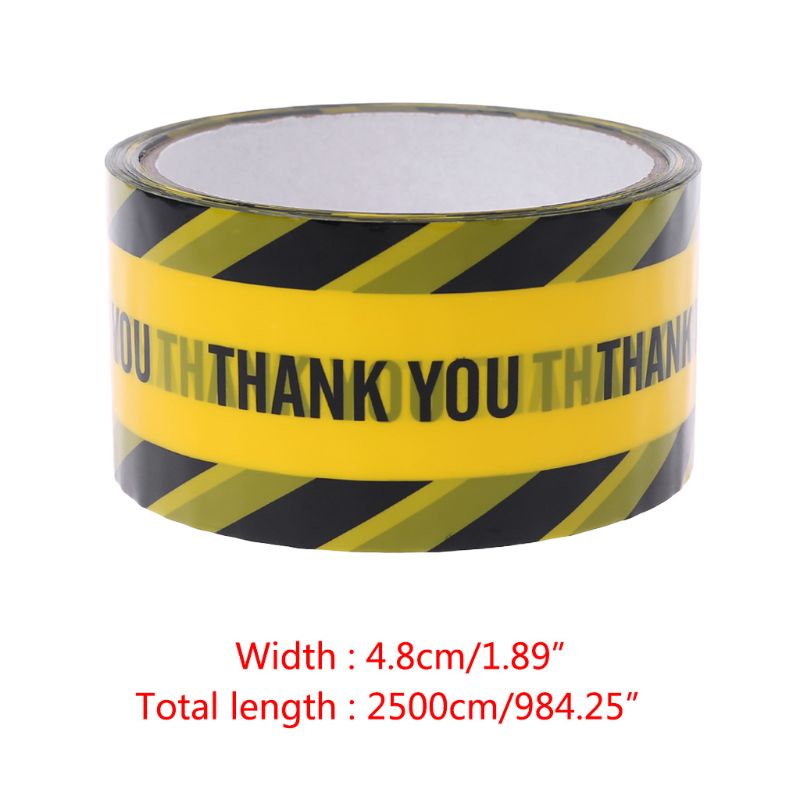 1 Roll 25m Yellow Warning Tapes Black Twill Cautio... – Grandado