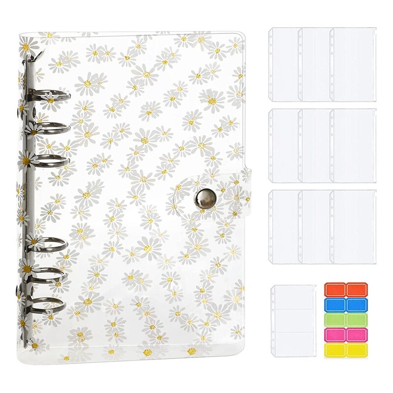11Pcs A6 Budget Binder PVC 6 Ring Refillable Binde... – Grandado
