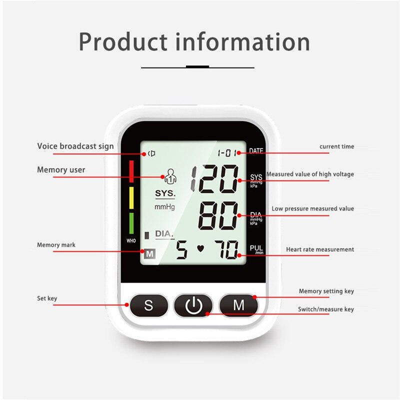 Intelligent Measure Digital Upper Arm Blood Pressu... – Grandado