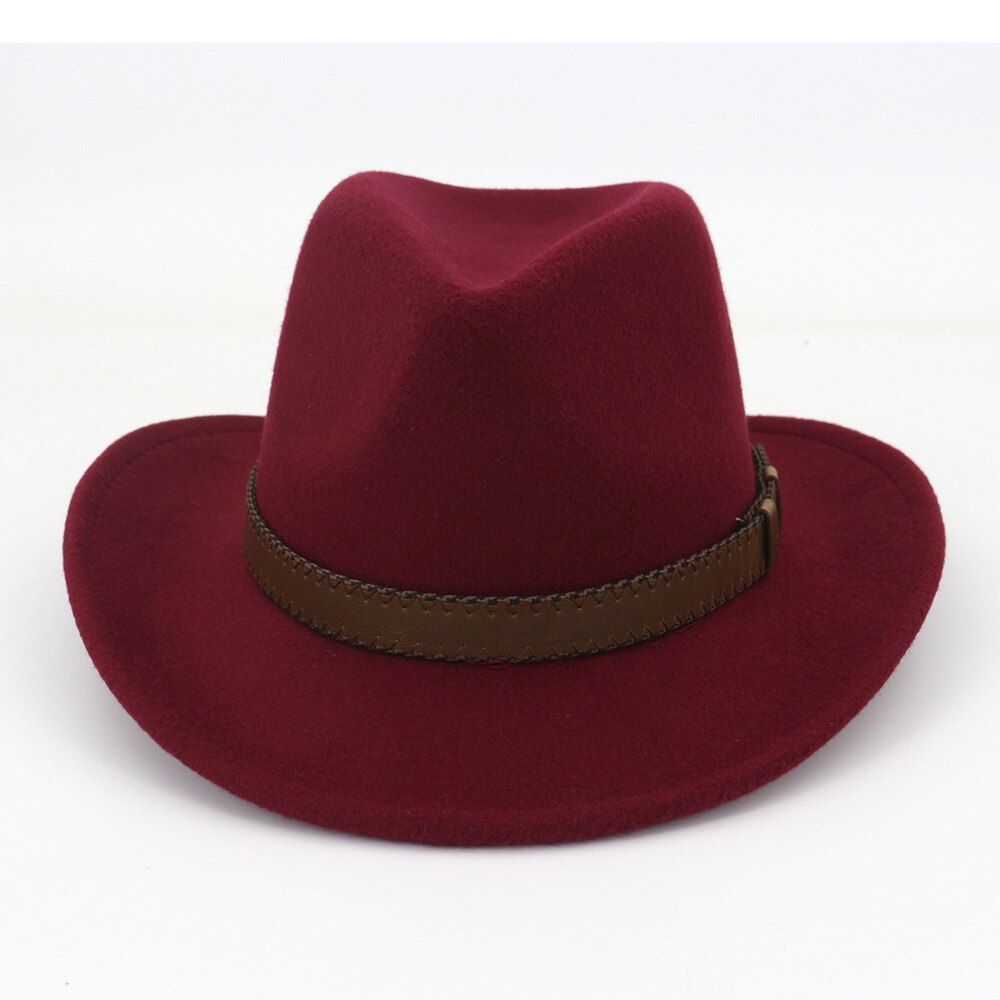 QBHAT – chapeau de Cowboy Fedora en feutre de lain... – Grandado
