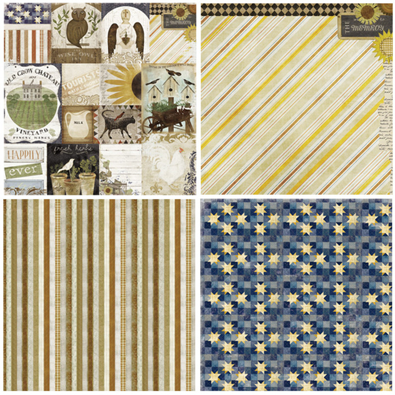 24Pcs/Lot Wave Texture Retro Material Papers DIY S... – Grandado