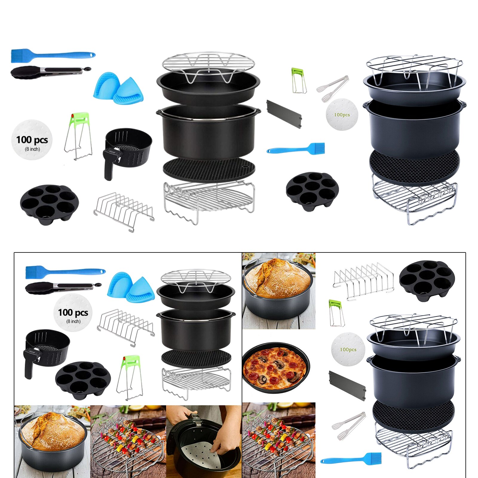 12PC 8 Inch Air Fryer Accs Kits 4.2QT-6.8QT Deep F... – Vicedeal