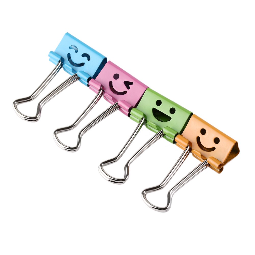 5PCS Smile Face Printed Metal Binder Clips For Hom... – Grandado
