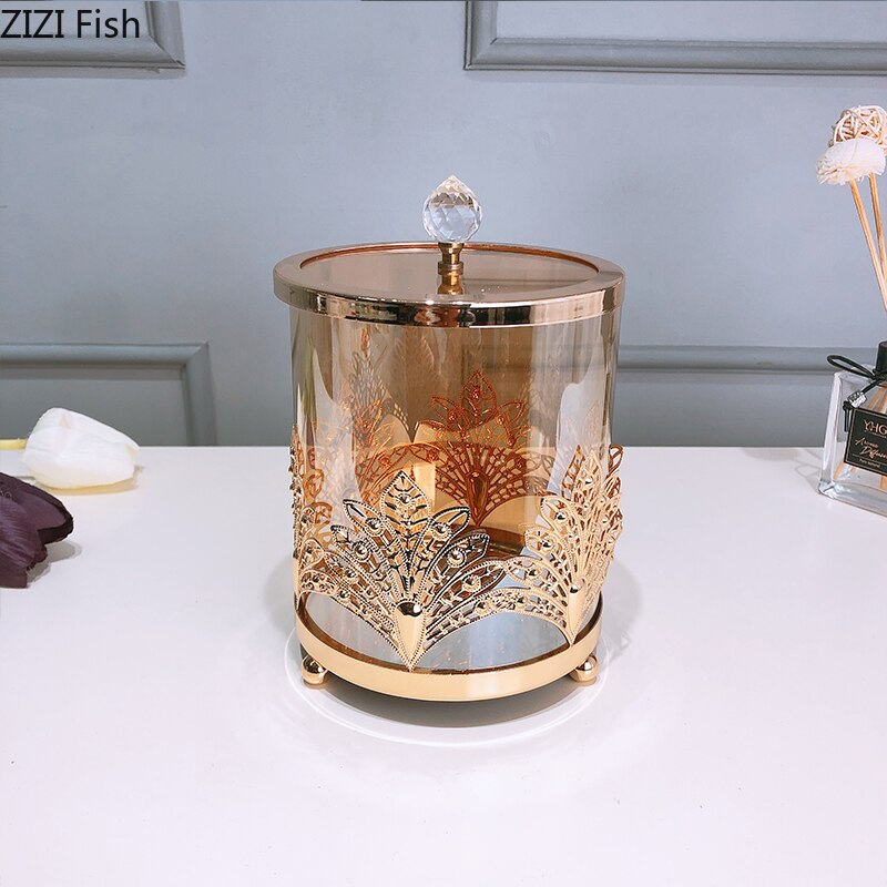 Modern Transparent Glassware Storage Jars Metal Je... – Grandado