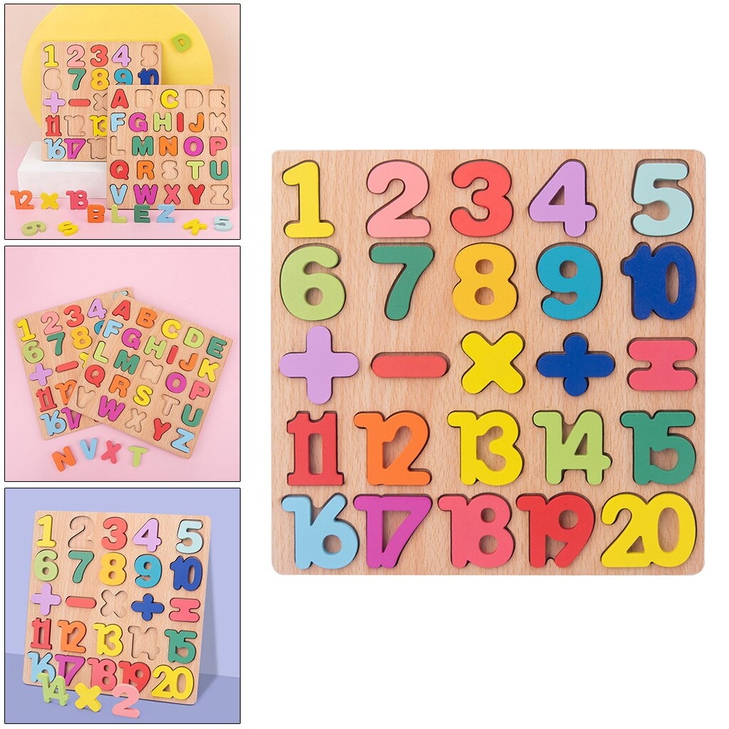 Wood Number Puzzle Pre-school Counting 1-20 Number... – Grandado