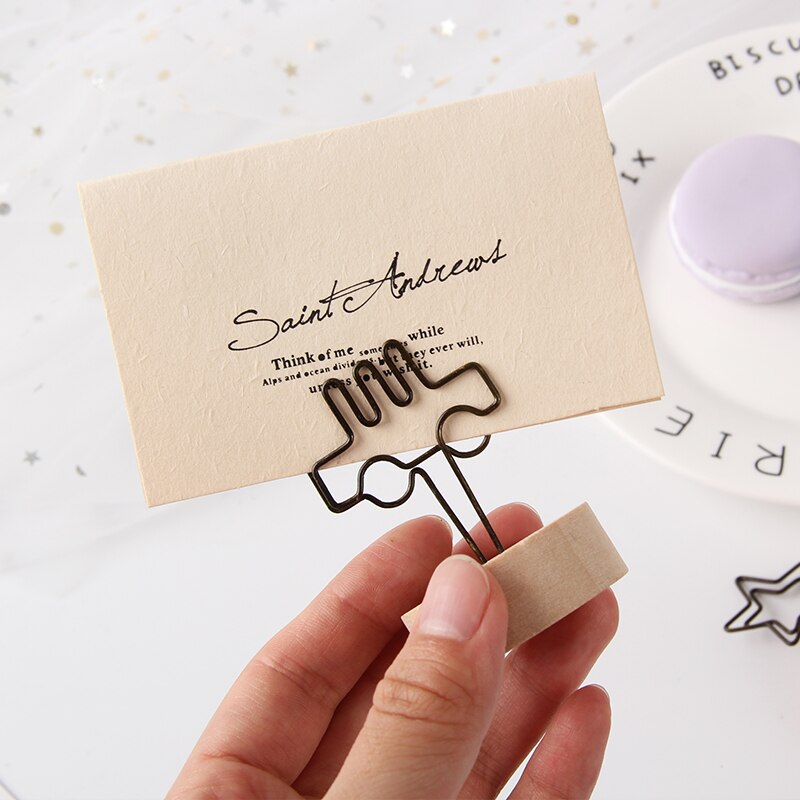 1 PCS Retro Wooden Message Holder Note Holder Iron... – Grandado