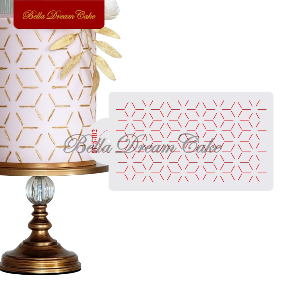 Geometric Rhombus Cake Stencil Plastic Cake Border... – Grandado