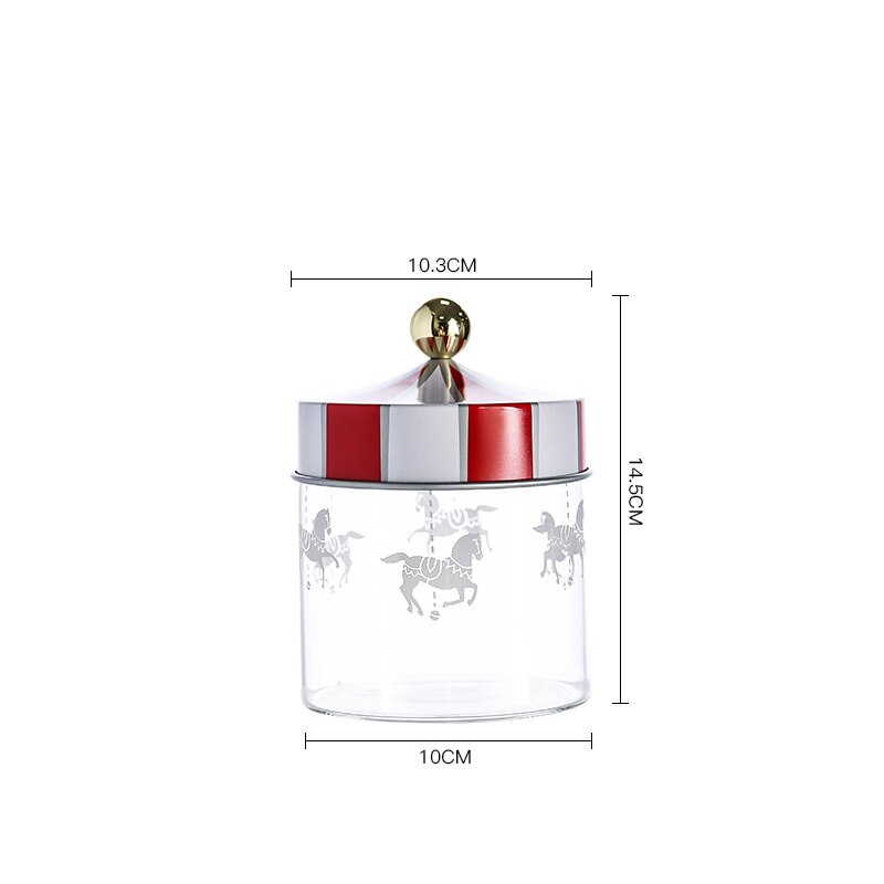 Nordic carousel glass sealed jar-coffee, tea, cand... – Vicedeal