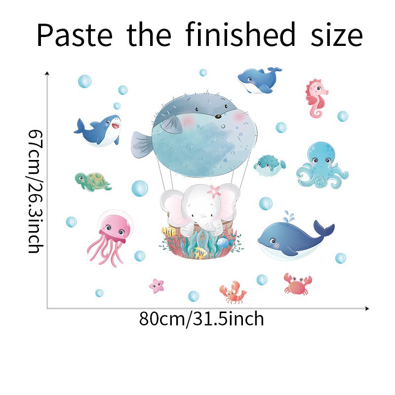 Cartoon Underwater World Zeedieren Olifant Walviss... – Vicedeal