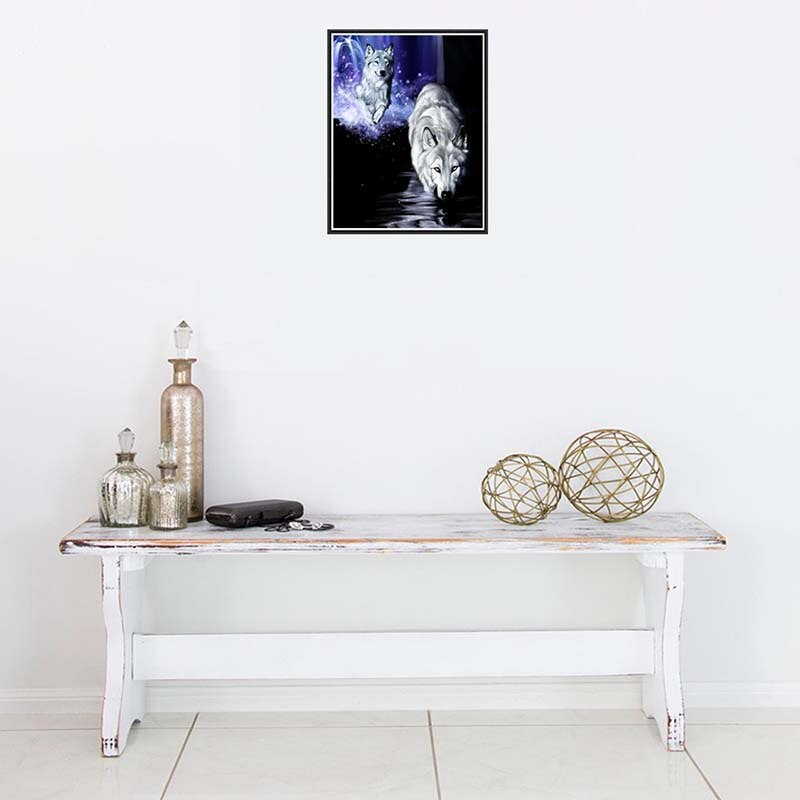 5D DIY Diamond Painting White Wolf Cross Stitch Mo... – Grandado