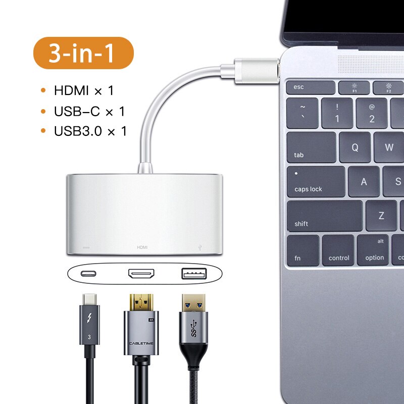 CABLETIME USB C Hub to HDMI VGA 4K Type C to HDMI ... – Grandado