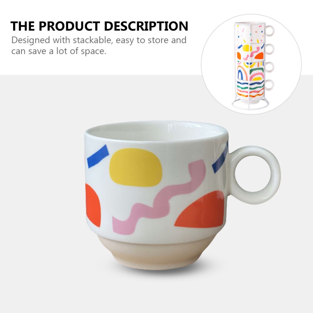 1 Set Stackable Ceramic Mug Rack Set for Kitchen C... – Vicedeal