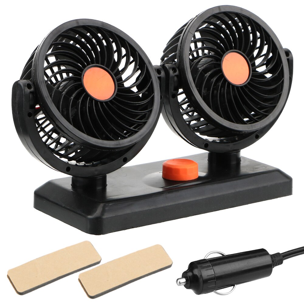Adjustable Car Auto Air Cooling Dual Head Fan 360 ... – Vicedeal