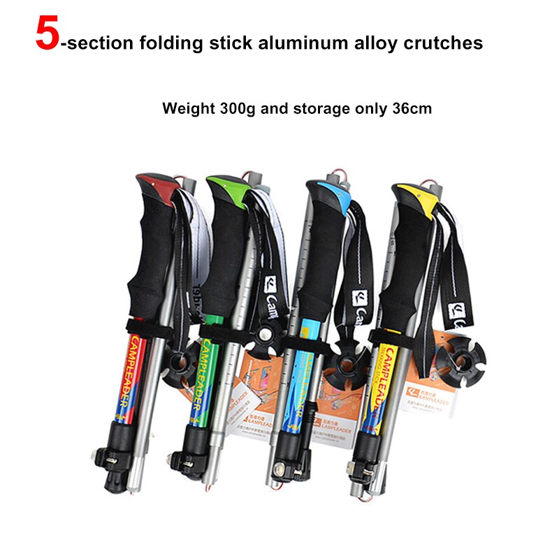 5-Section Fold Trekking Poles Camping Portable Wal... – Vicedeal