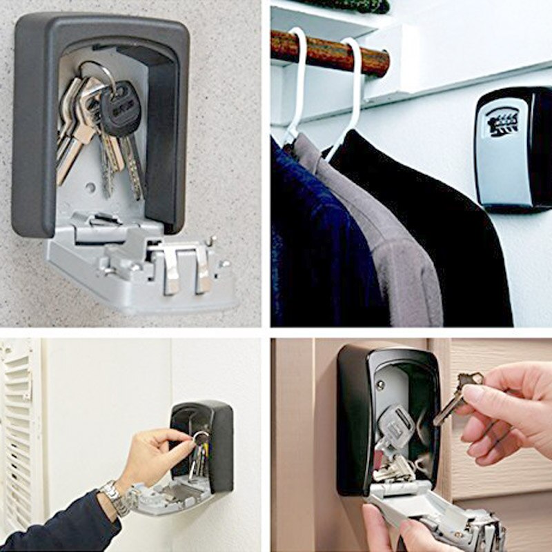 Key Storage Lock Box Wall Mount Holder 4 Digit Com... – Grandado