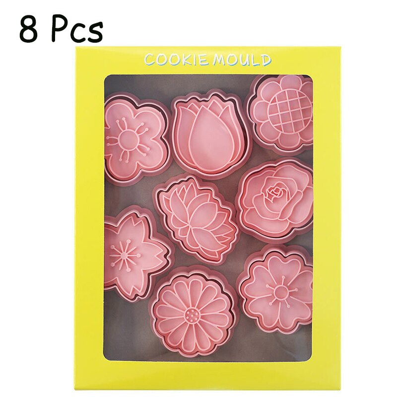 8Pcs Flower Shape Cookie Cutters Pink Cherry Bloss... – Grandado
