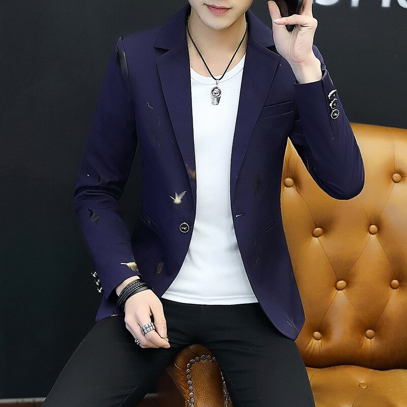 Male printed a blazer of wash and wear thin wash a... – Vicedeal