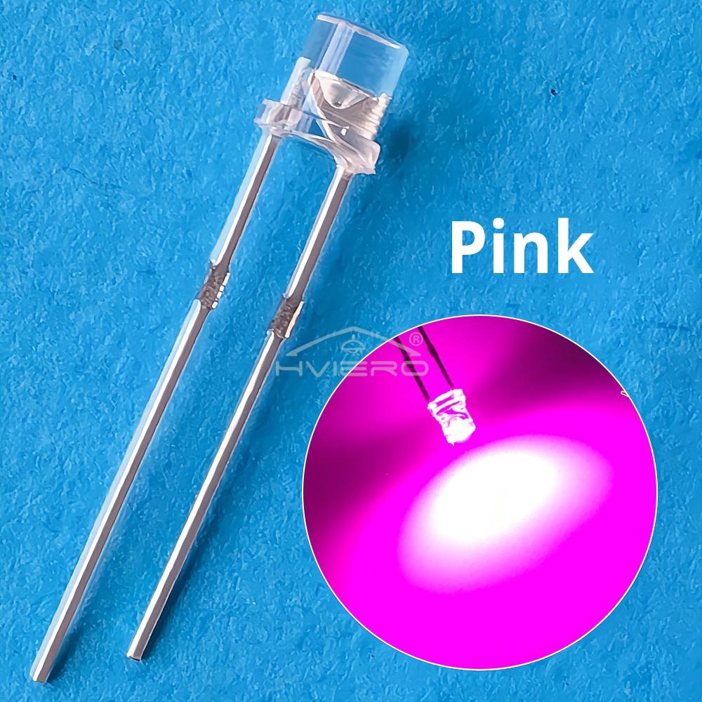 100X F3 3mm 2pins Flat head Bright LED Decoration ... – Grandado