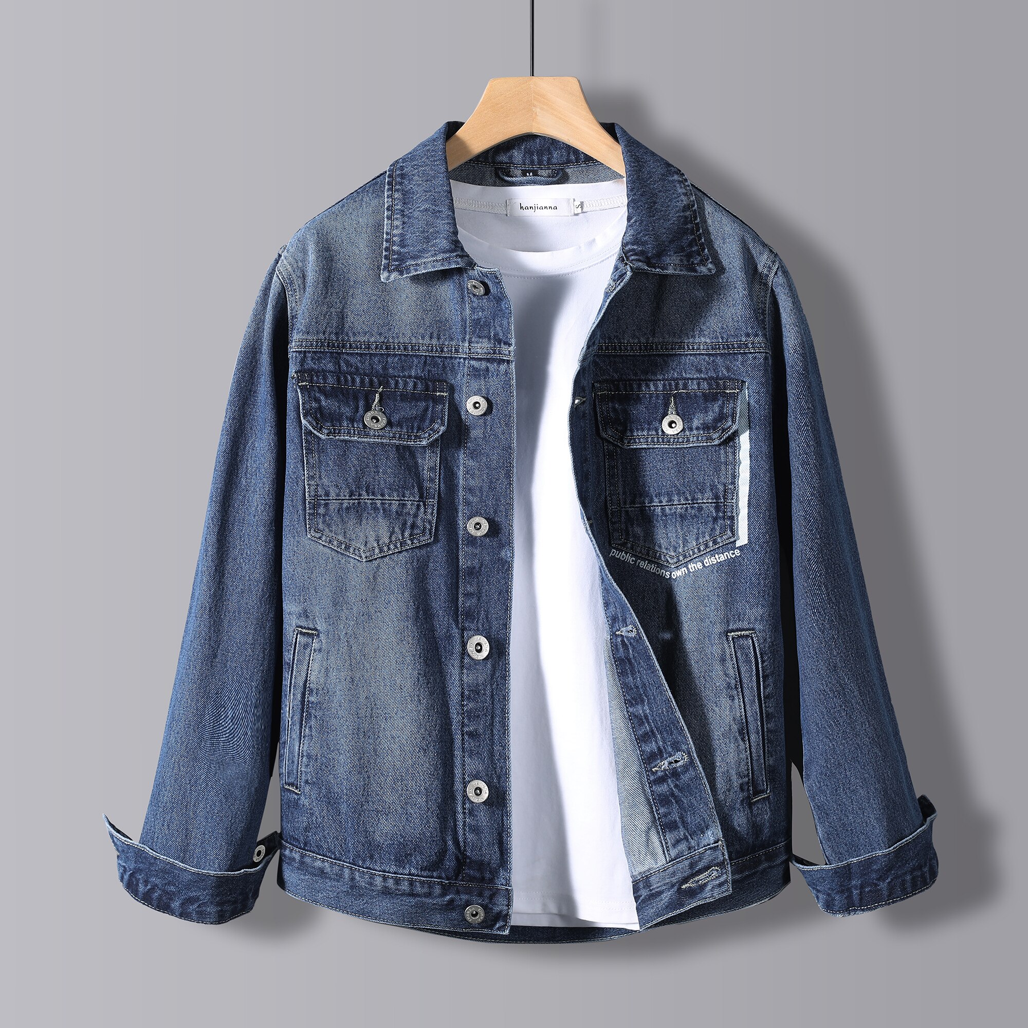 Big Men's Denim Jacket Trend Tide Brand Spring and... – Vicedeal