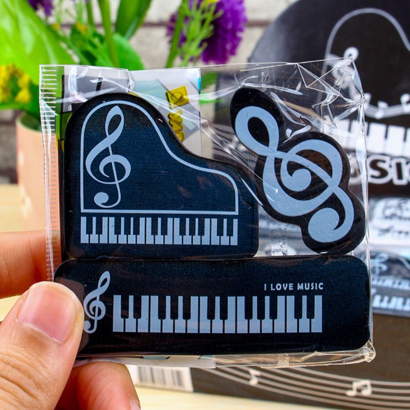 3pcs/set Musical Piano Notes Rubber Pencil Eraser ... – Vicedeal