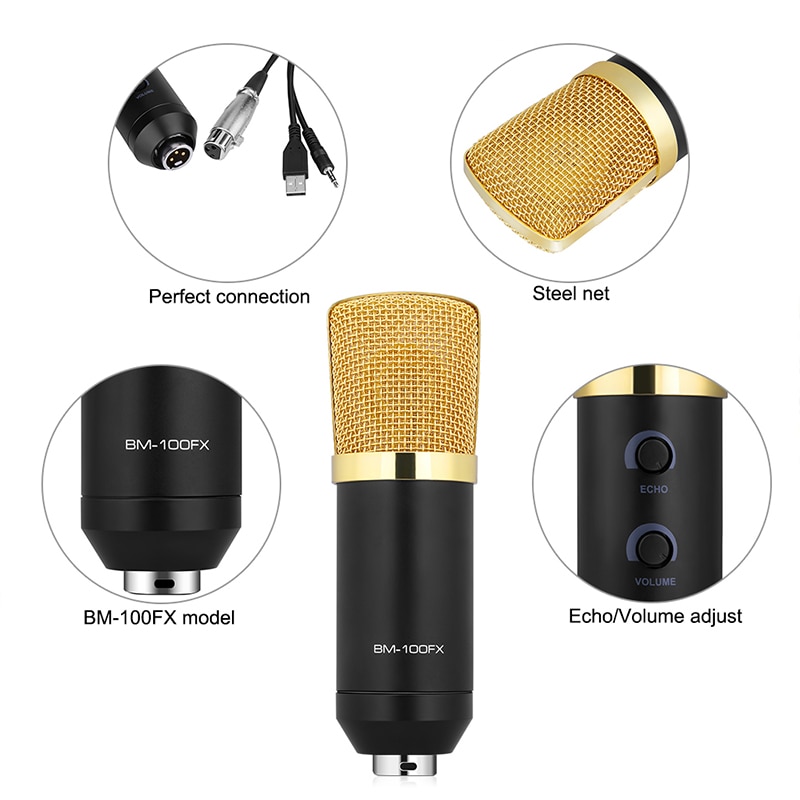 GBTIGER BM - 100FX USB Condenser Sound Recording M... – Grandado