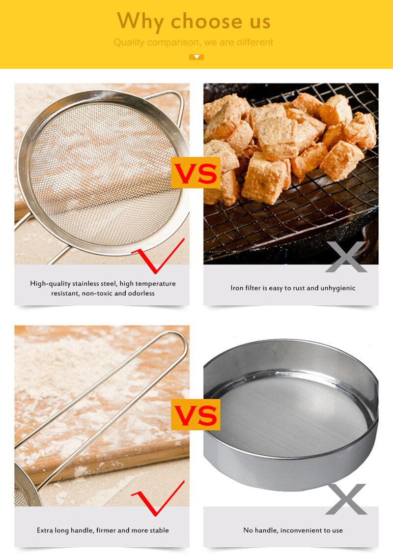 Colander Stainless Steel Wire Fine Mesh Sieve Oil ... – Grandado