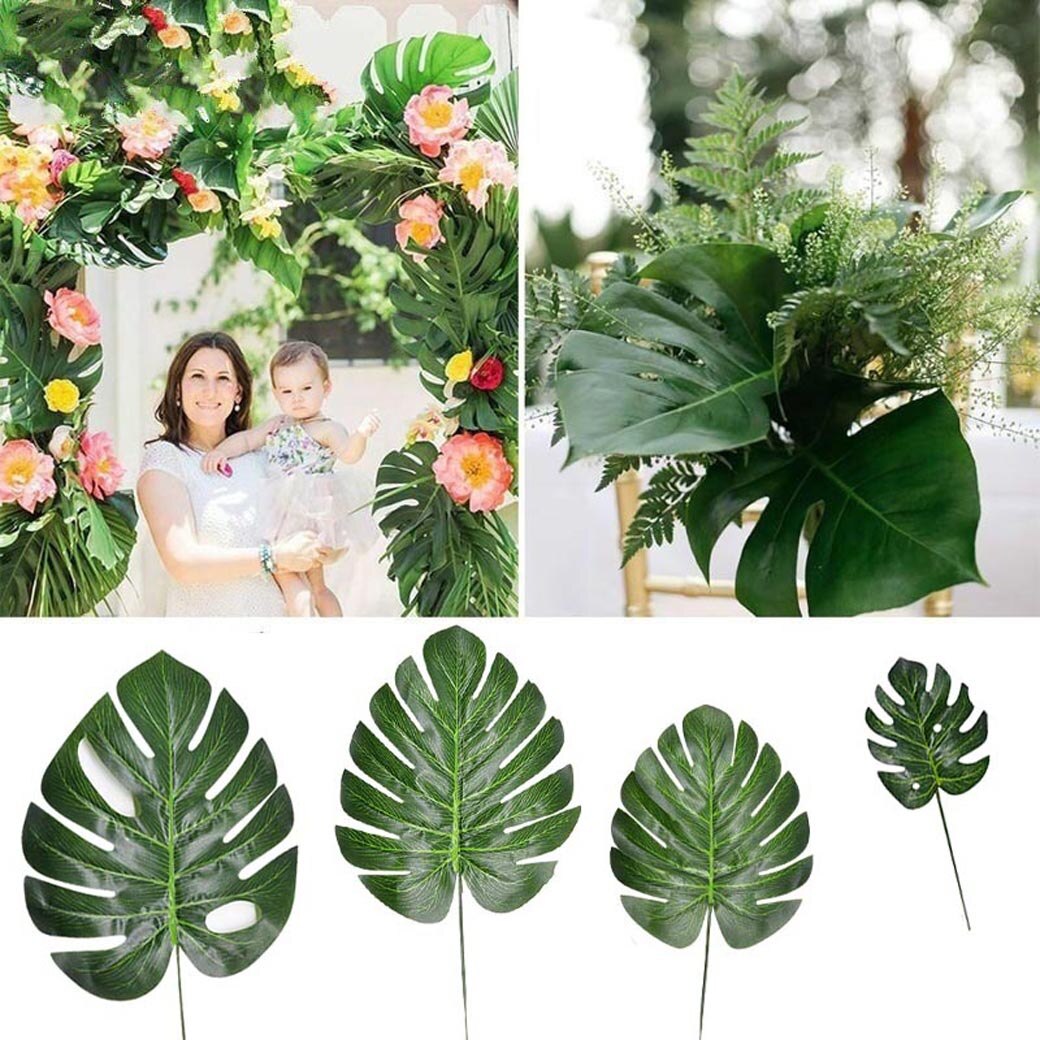 10/12pcs Artificial Tropical Palm Leaves Simulatio... – Grandado