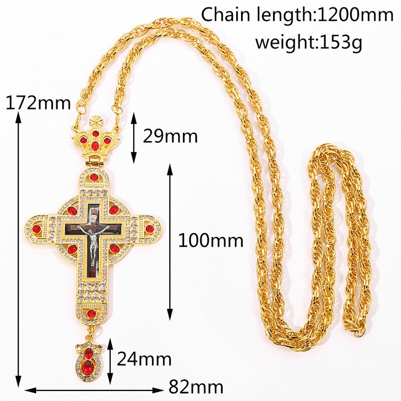 Orthodox Cross Pectoral Jesus Priest Church Neckla... – Grandado